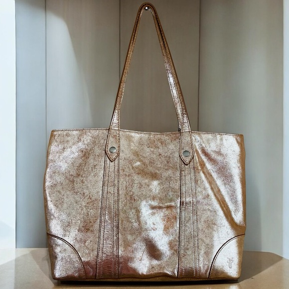 Frye | Bags | Frye Melissa Shopper Tote Butter Soft Genuine Metallic ...